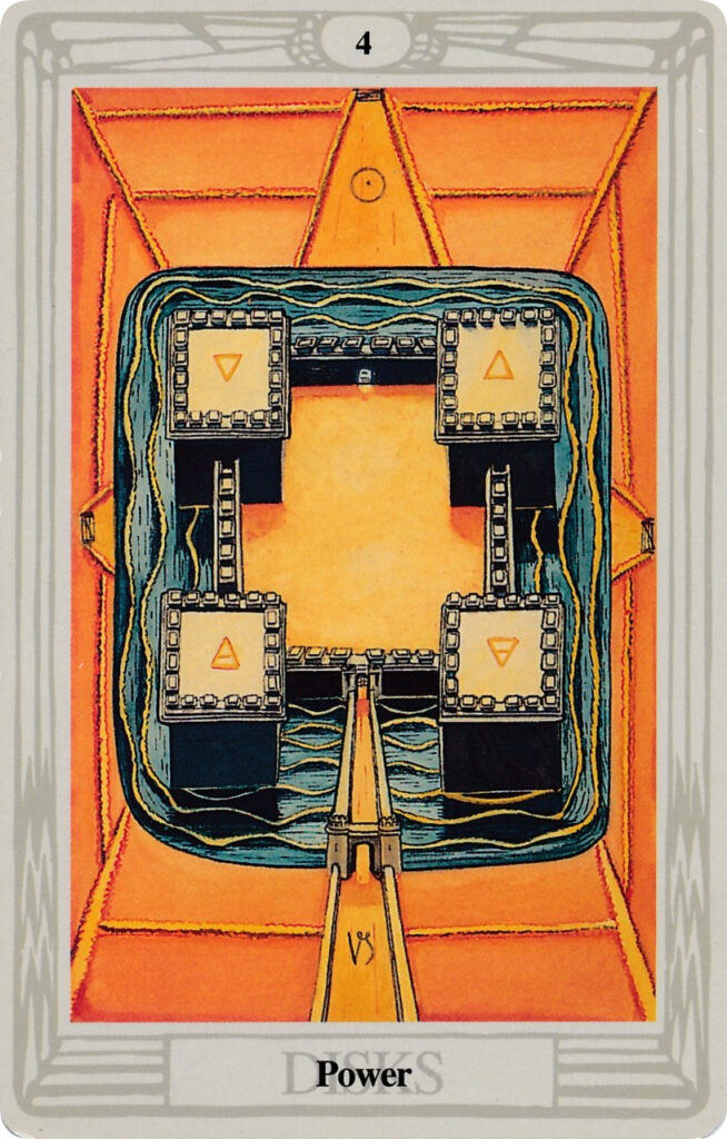 Four of Disks in Thoth Tarot - Power
