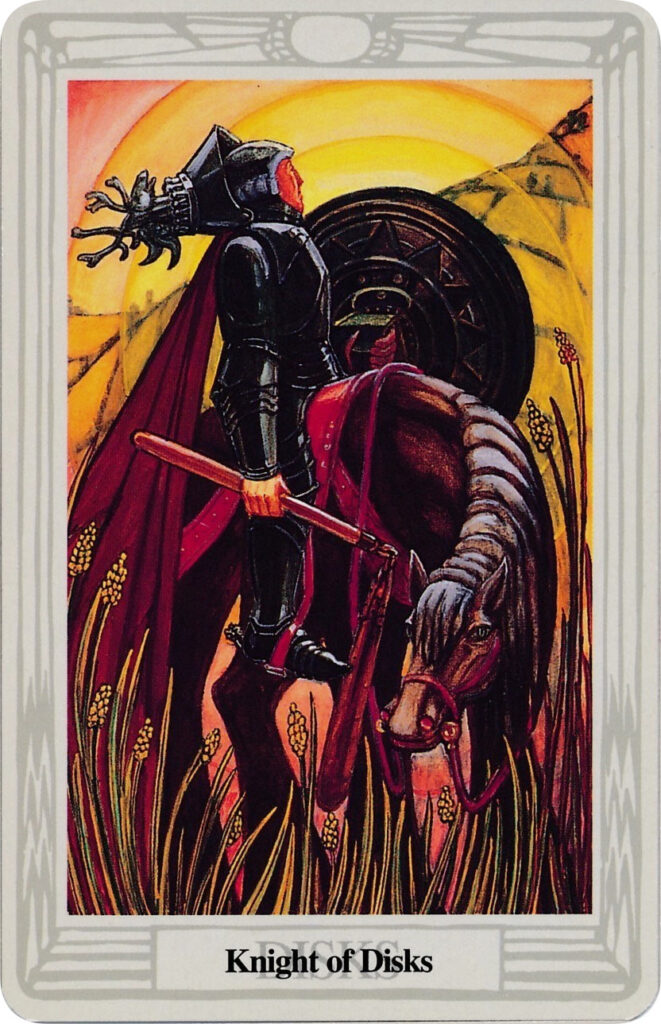 Knight of Disks Thoth Card - Farming Guardian