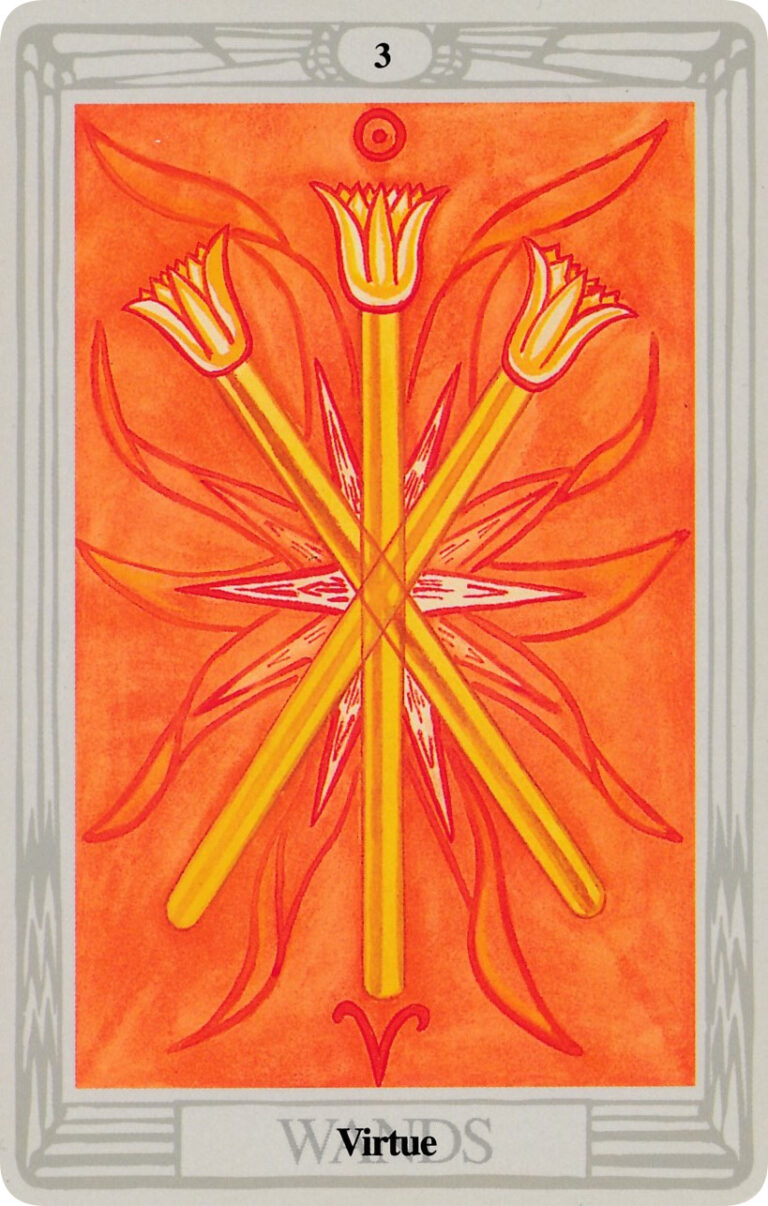 Three of Wands in Thoth Tarot - Virtue
